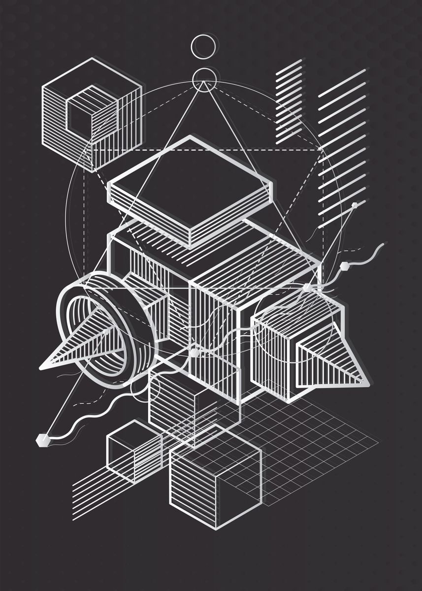 'Abstract Elements 02' Poster, picture, metal print, paint by Out of ...