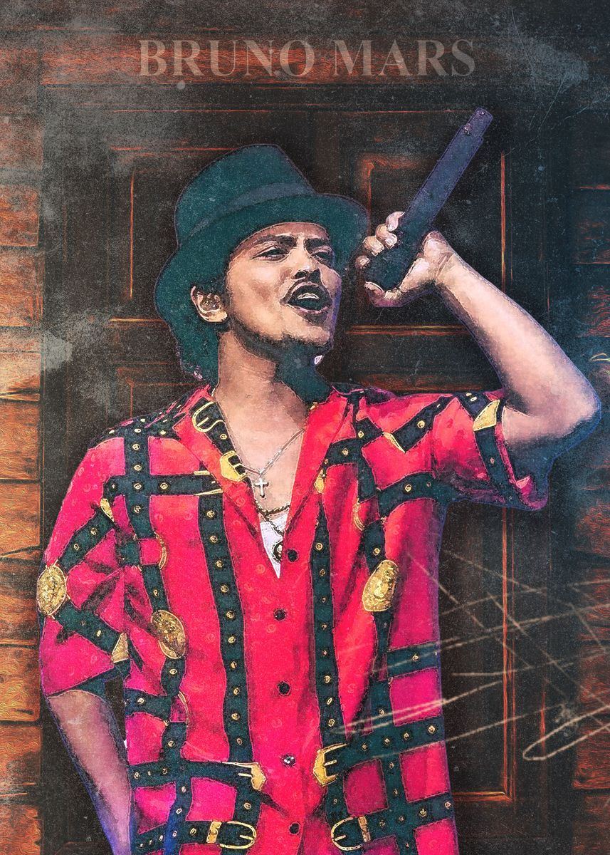 'Bruno Mars' Poster, picture, metal print, paint by Meyer Snider | Displate