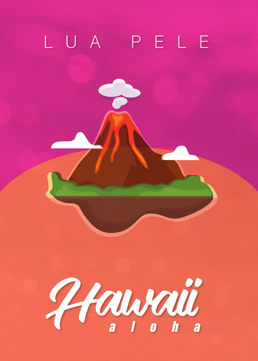 'Hawaii Lua Pele' Poster, picture, metal print, paint by meaasparks | Displate