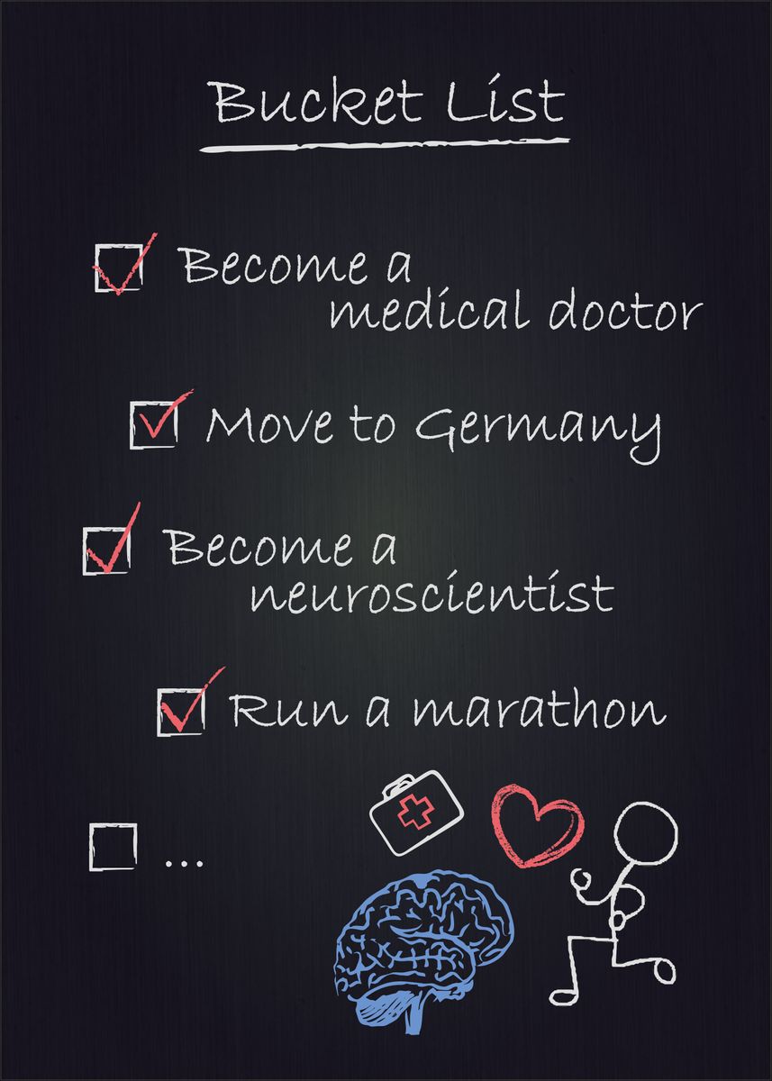 'Runners Bucket List' Poster, picture, metal print, paint by Katrina ...