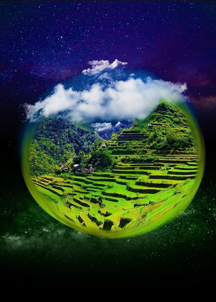 'Banawe Rice Terraces' Poster, picture, metal print, paint by Markuzzel ...