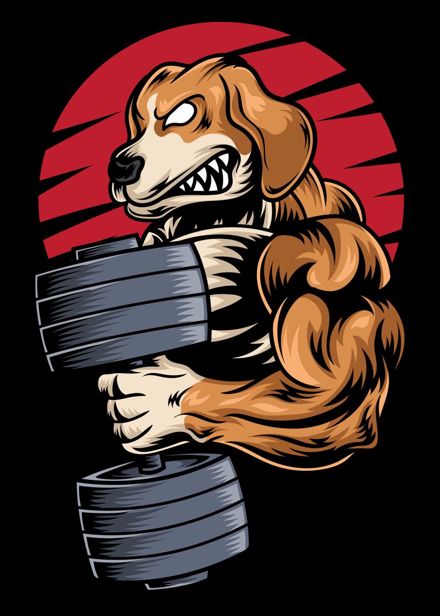 'Sporty Dog ' Poster, picture, metal print, paint by Wonderful Dream ...