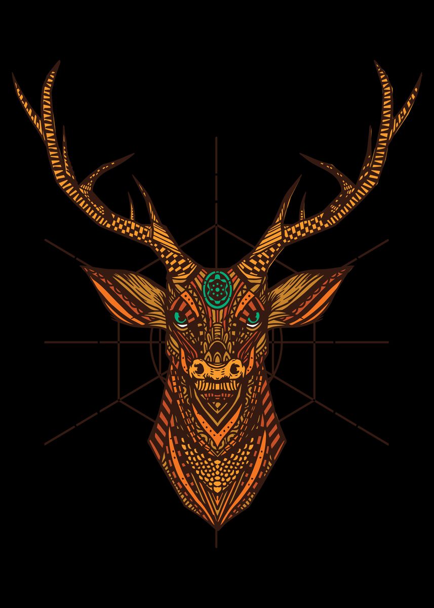 'Mandala Deer ' Poster by Wonderful Dream Picture | Displate