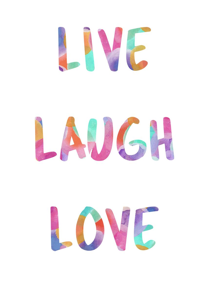 'Live Laugh Love' Poster by Emily Pigou Art | Displate