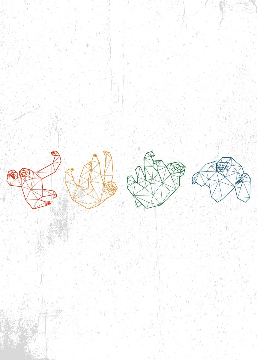 'SLOTH LOW POLY FUNNY' Poster by PosterWorld | Displate