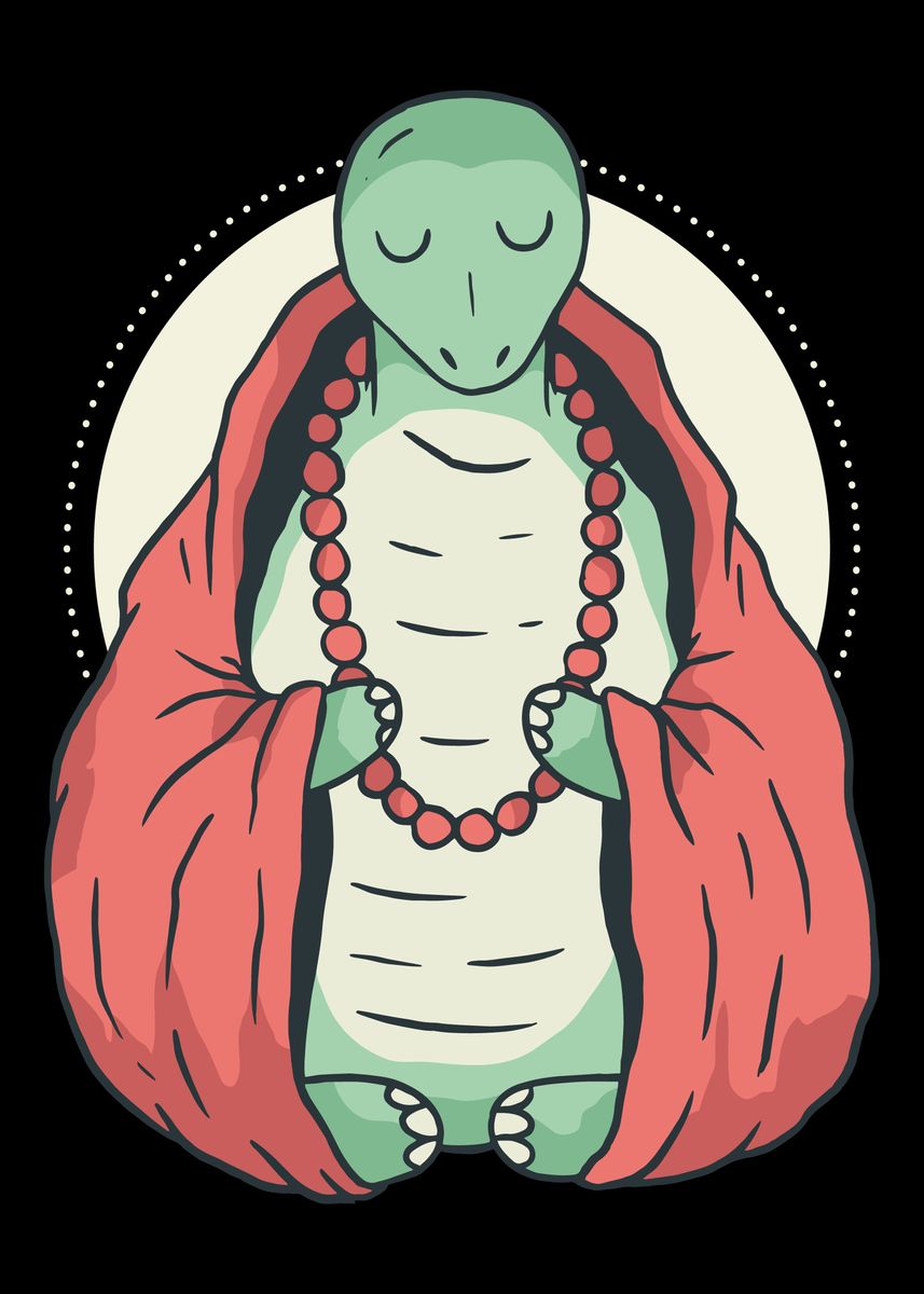 'Meditation Turtle ' Poster, picture, metal print, paint by Wonderful ...