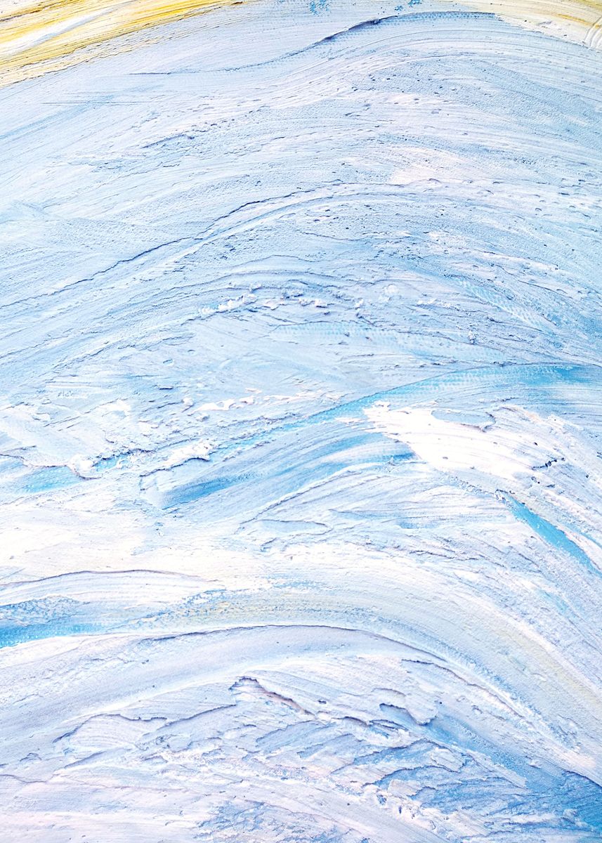 ' White and blue texture ha' Poster, picture, metal print, paint by ...