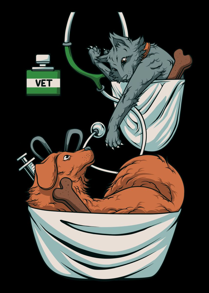 'VET ' Poster, picture, metal print, paint by Wonderful Dream Picture ...