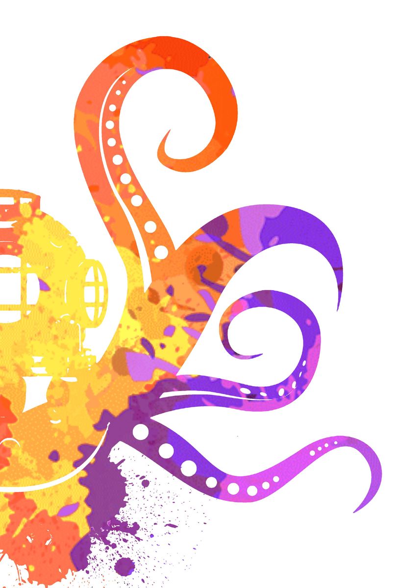 'octopus dance' Poster, picture, metal print, paint by NiceAndBetter ...