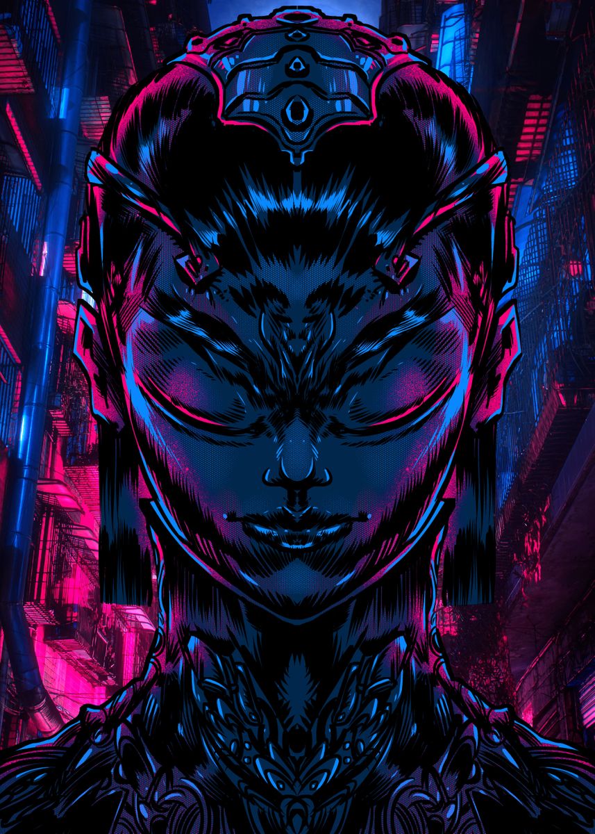 'Neon Queen' Poster, picture, metal print, paint by Mr Jackpots | Displate