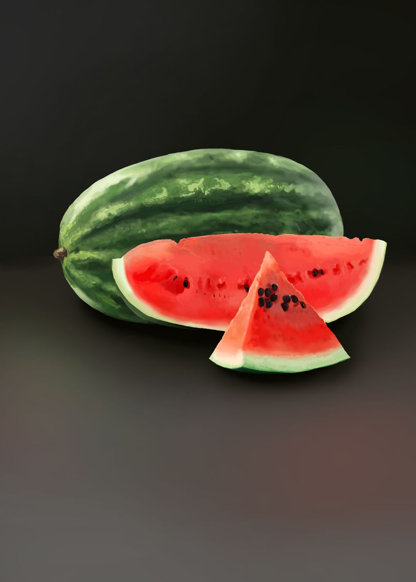 'Watermelon vegetable slice' Poster, picture, metal print, paint by Max ...