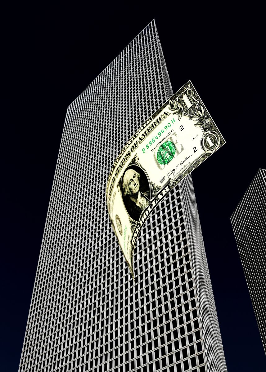 'falling dollar' Poster, picture, metal print, paint by Vladimir Vitkov ...