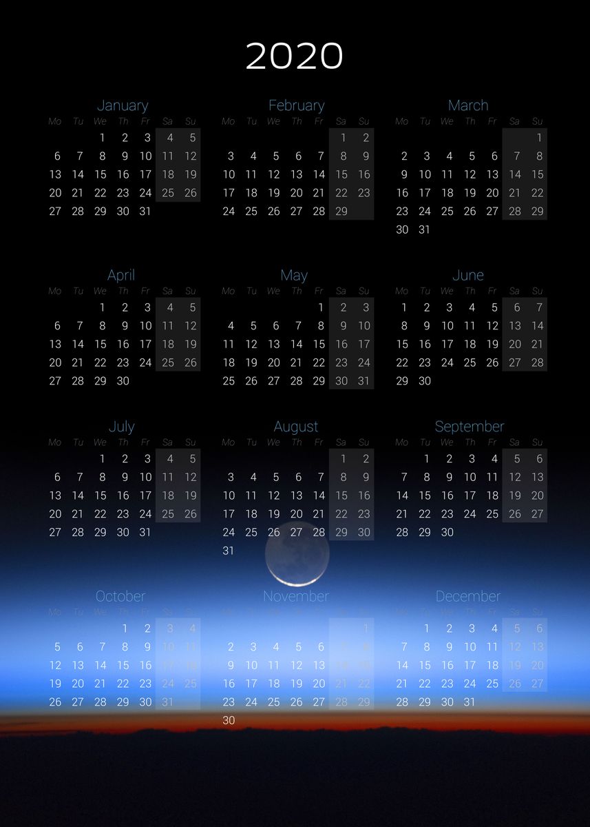 'Calendar 2020 — Moon 8' Poster, picture, metal print, paint by Moon ...