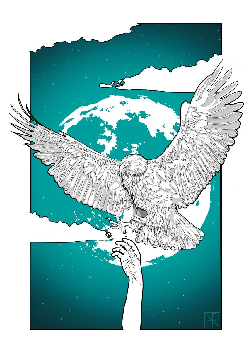 'Fly High' Poster, picture, metal print, paint by Mallekw | Displate