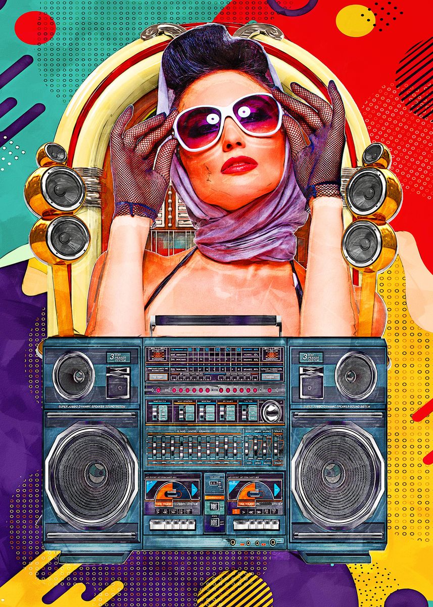 'Retro Girl' Poster, picture, metal print, paint by Yetti Wira ...