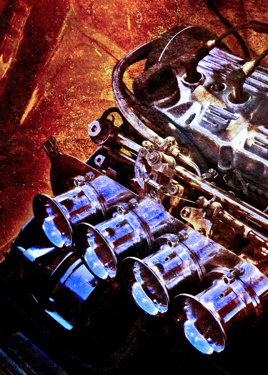'Mighty Car Engine Left' Poster, picture, metal print, paint by Art ...