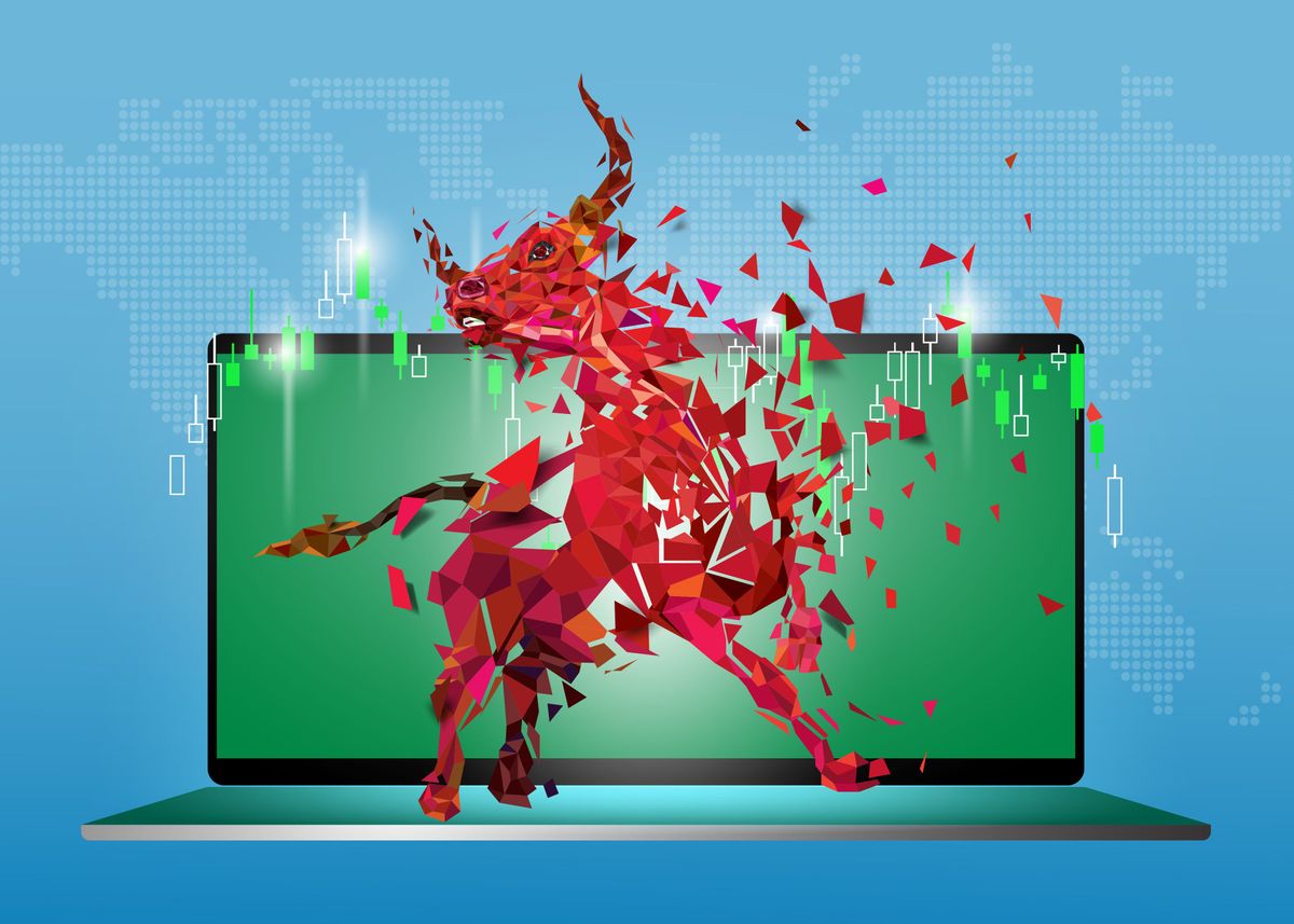 'Bull Stock market' Poster by Nathapol Boonmangmee | Displate