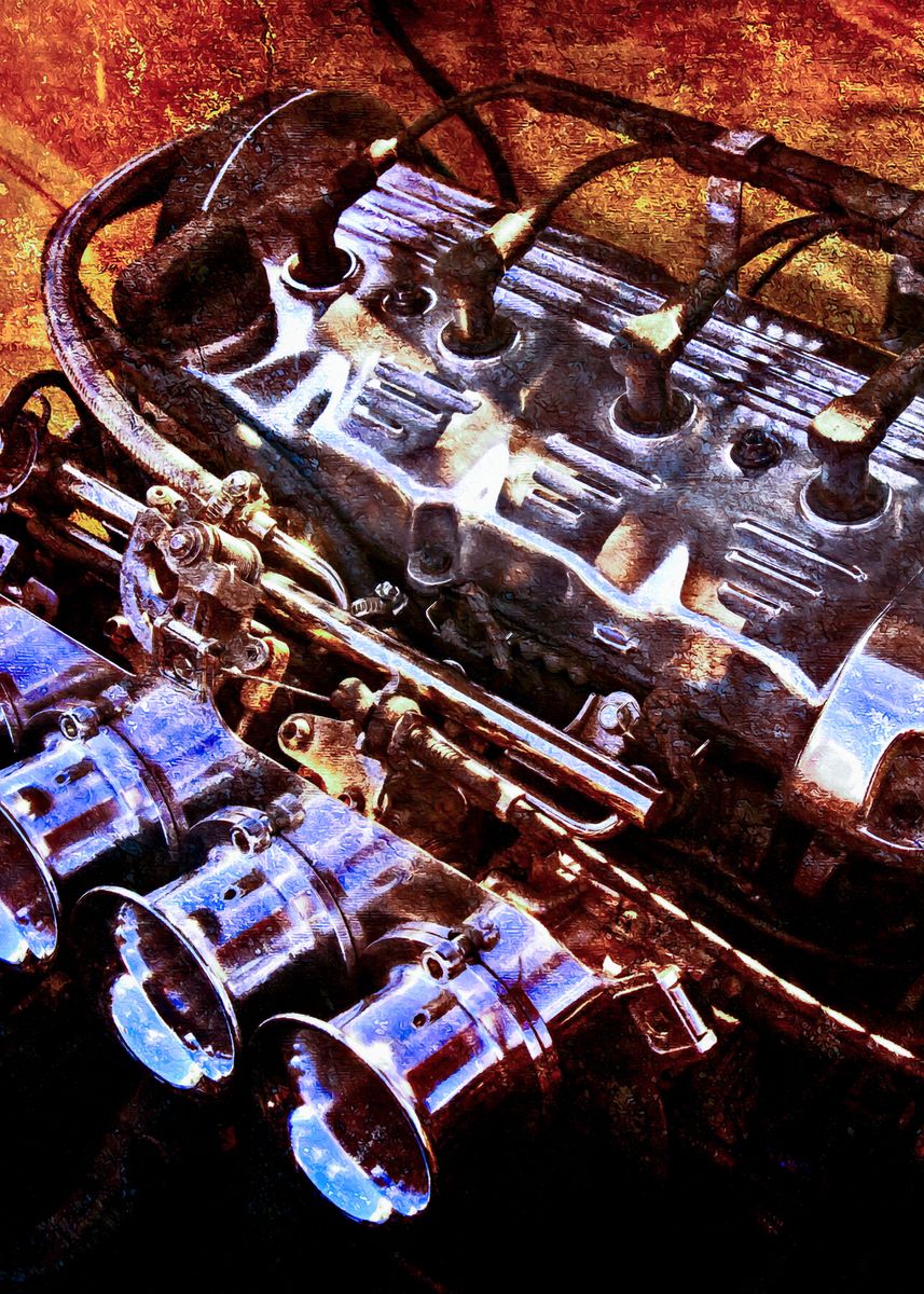 'Mighty Car Engine' Poster by Art Ofphotos | Displate