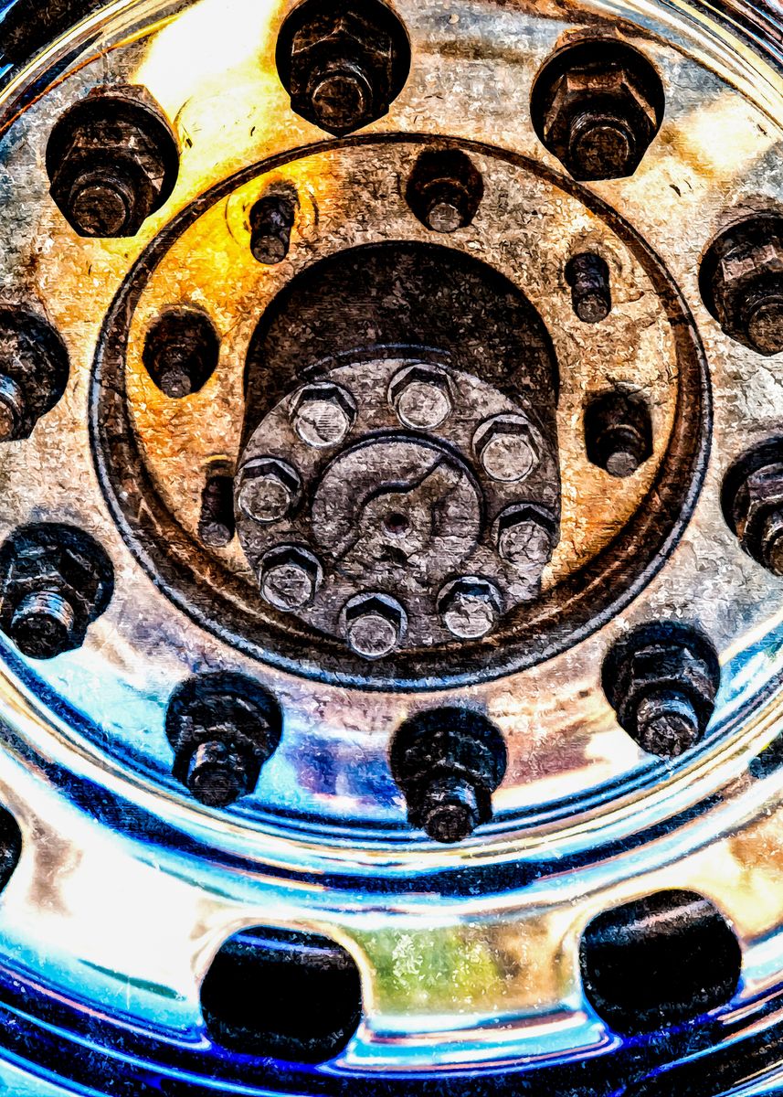 'Colorful Car Wheel' Poster by Art Ofphotos | Displate