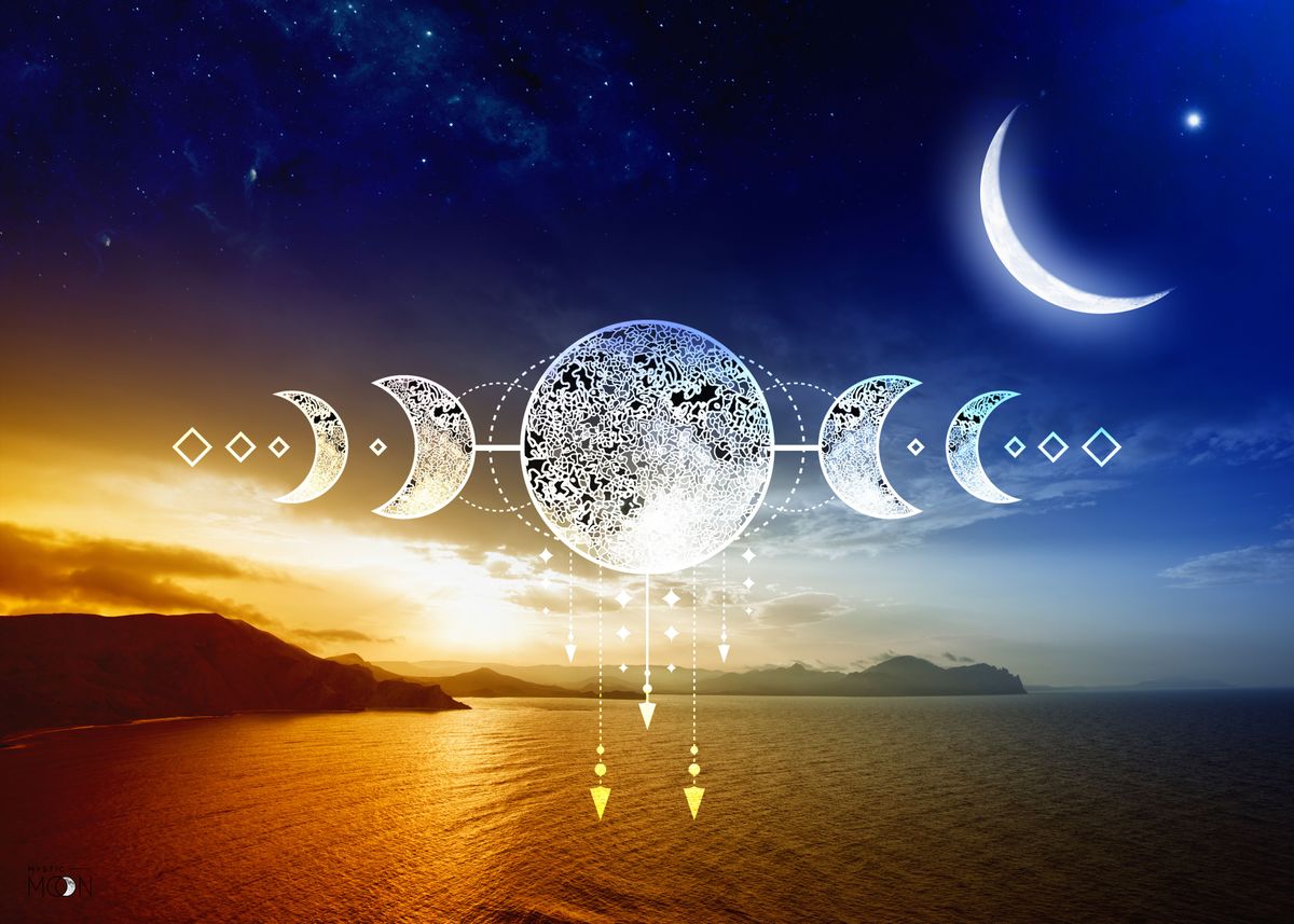 'Mystic Moon' Poster by Moon Calendar Studio | Displate