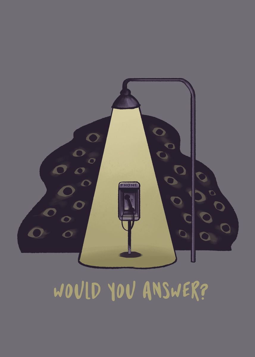 'Would You Answer' Poster, picture, metal print, paint by Jessica Ferry ...