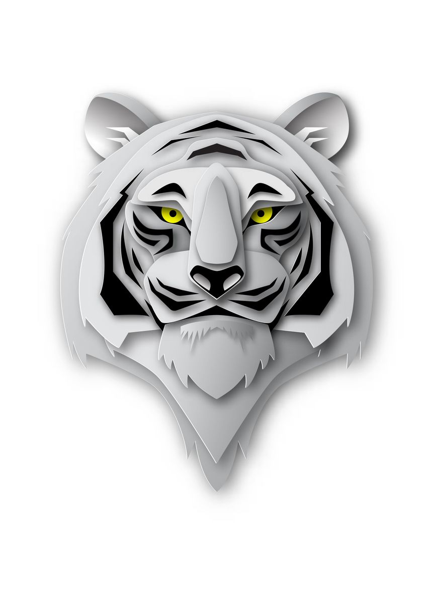 'Head of the TIGER ' Poster, picture, metal print, paint by Nathapol ...