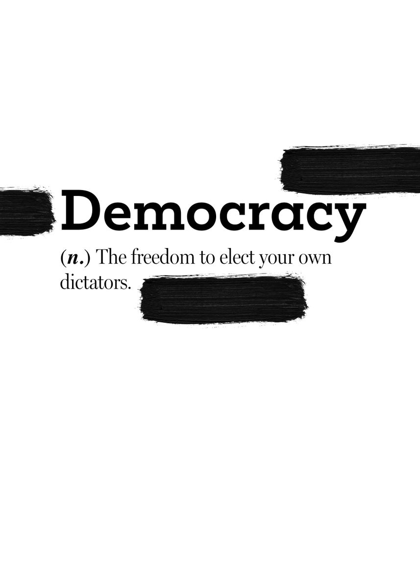 'Democracy' Poster, picture, metal print, paint by Mr Jackpots | Displate