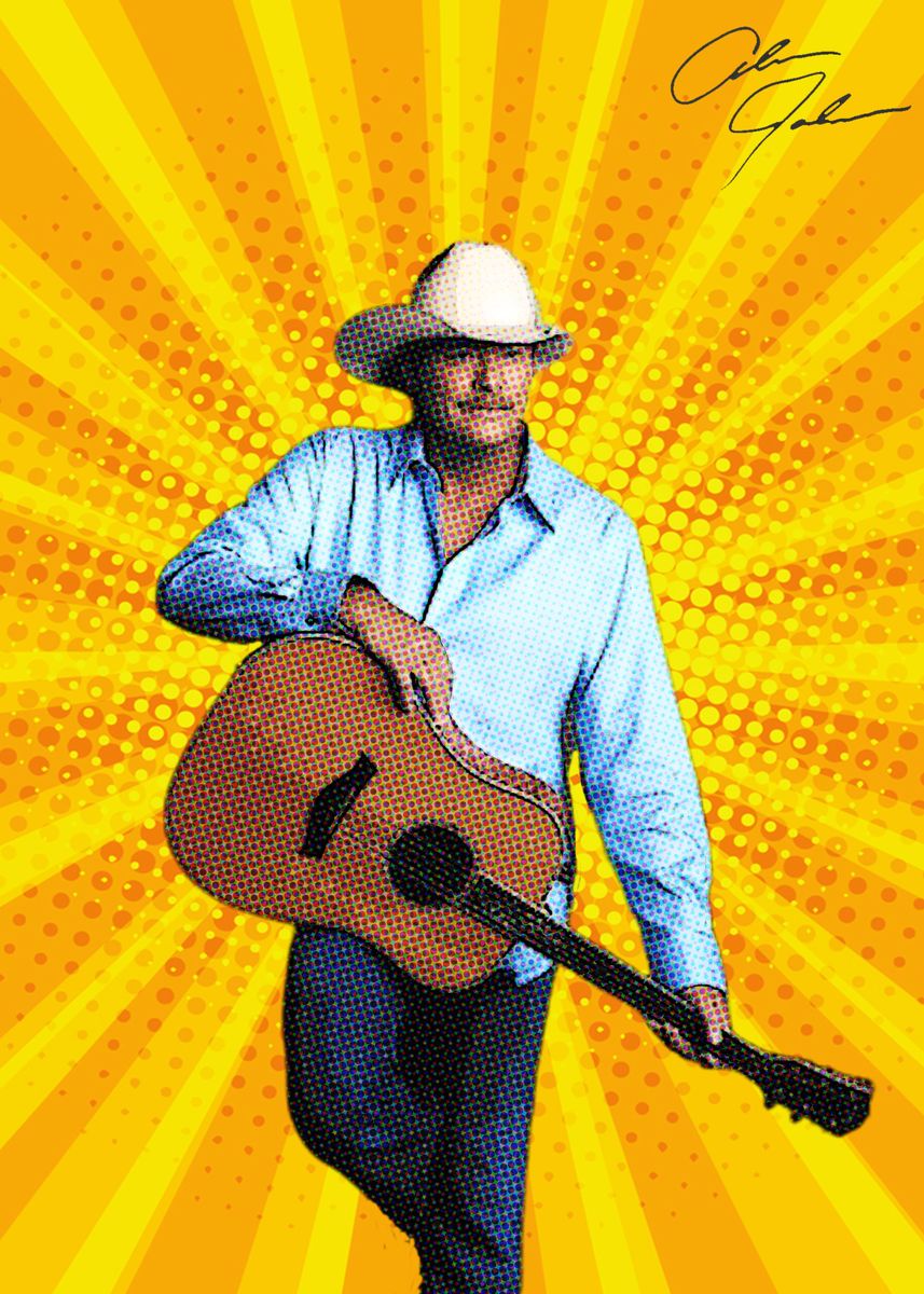 ' Alan Jackson' Poster, picture, metal print, paint by Patrick Watson ...