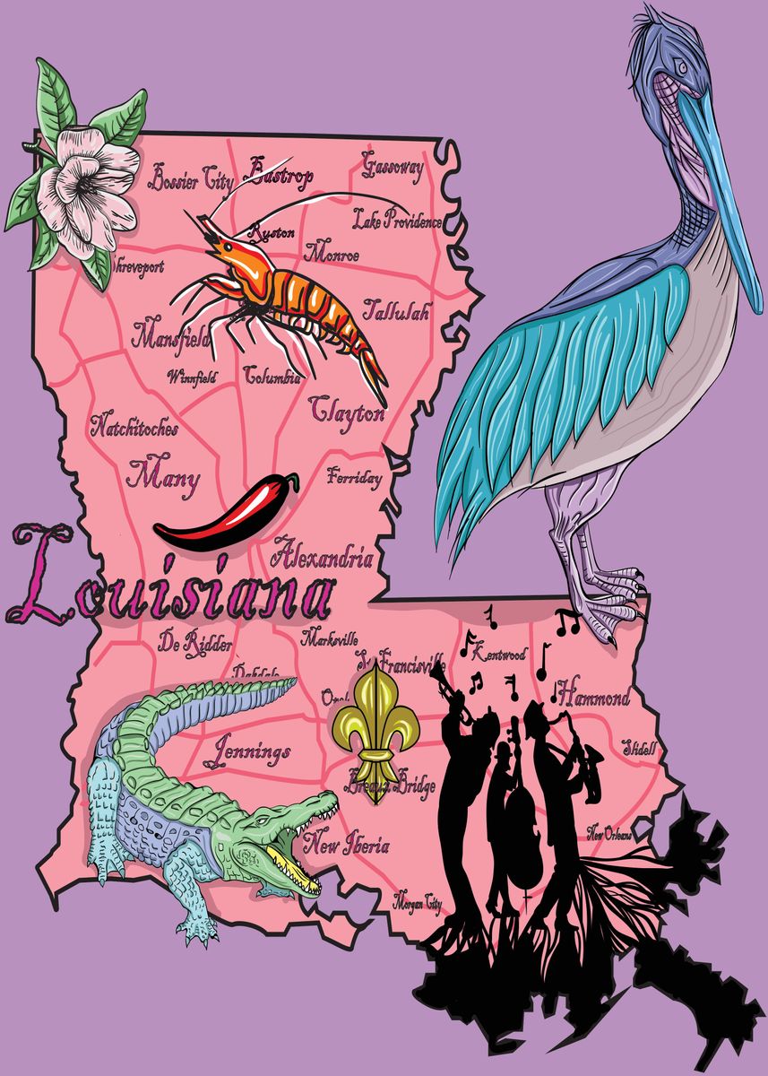 'Louisiana' Poster, picture, metal print, paint by Chiriac Bianca ...