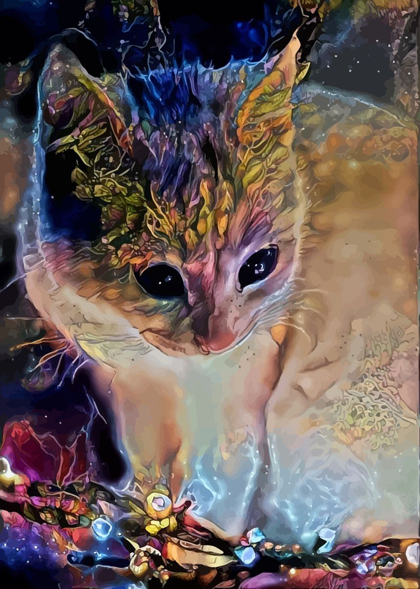 'Lightning Kitty' Poster, picture, metal print, paint by Geny Apol ...