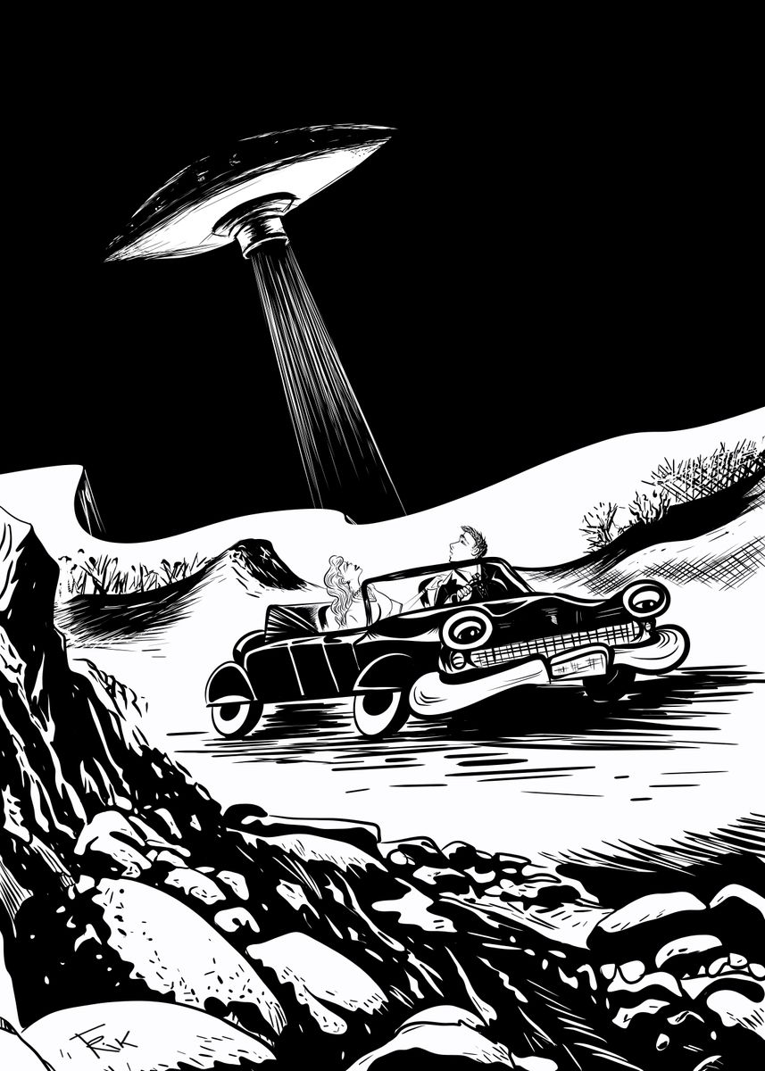 'UFO' Poster, picture, metal print, paint by Frik | Displate