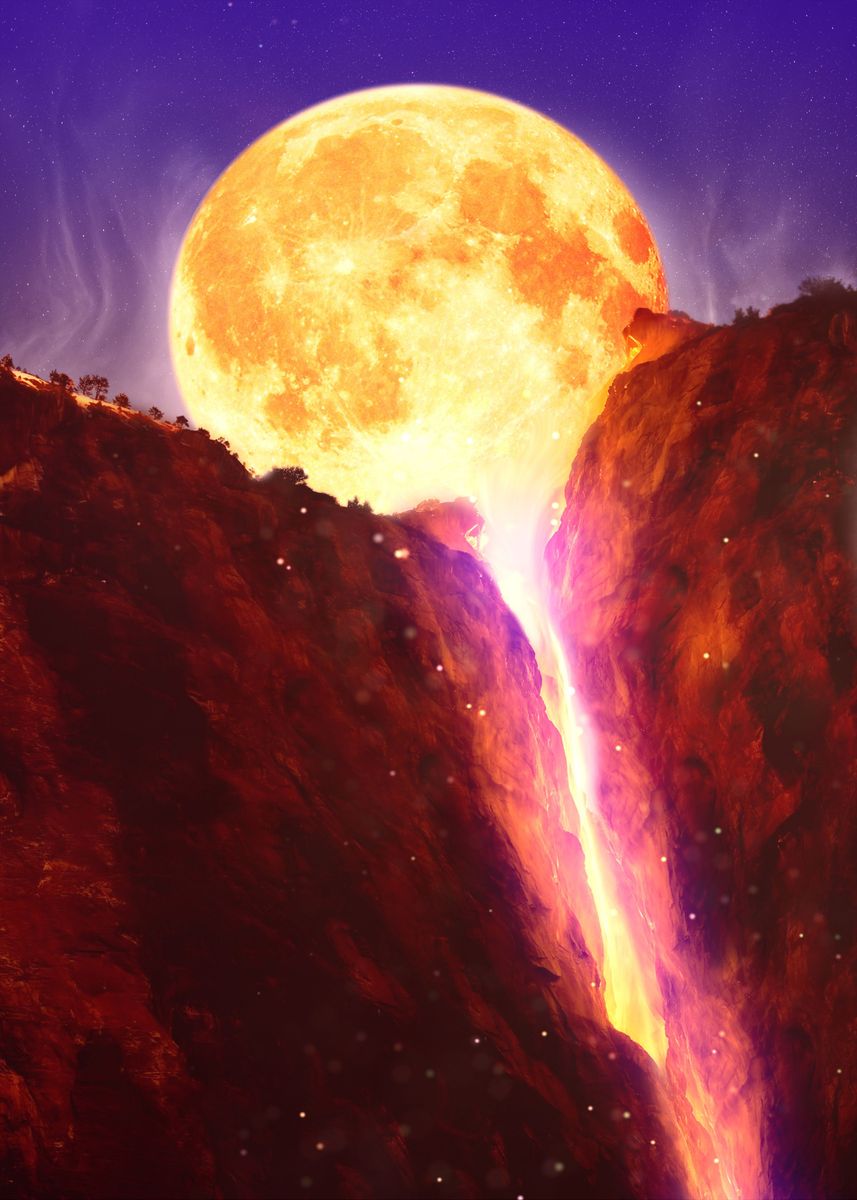 'Moon Flow' Poster by Conceptual Photography | Displate