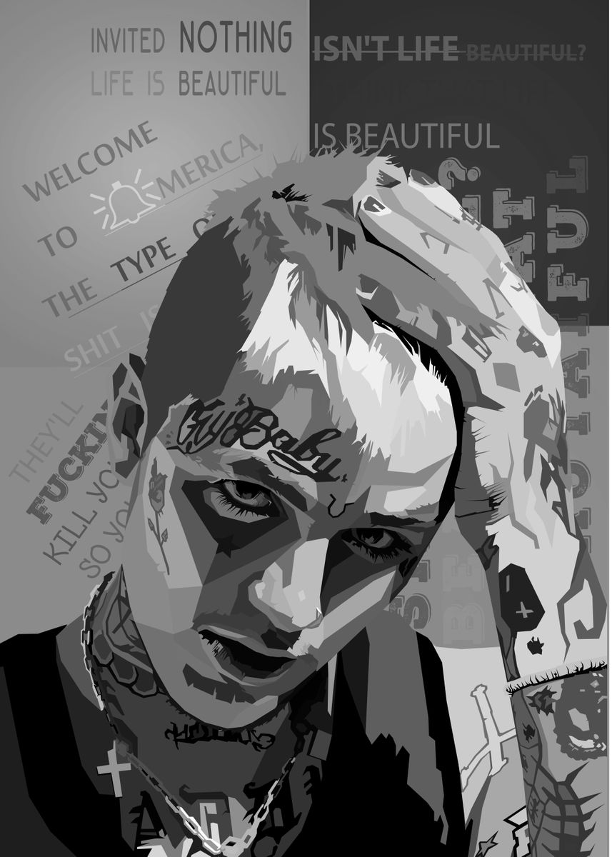 'Lil Peep RIP Rapper Wal' Poster, picture, metal print, paint by Phuong ...