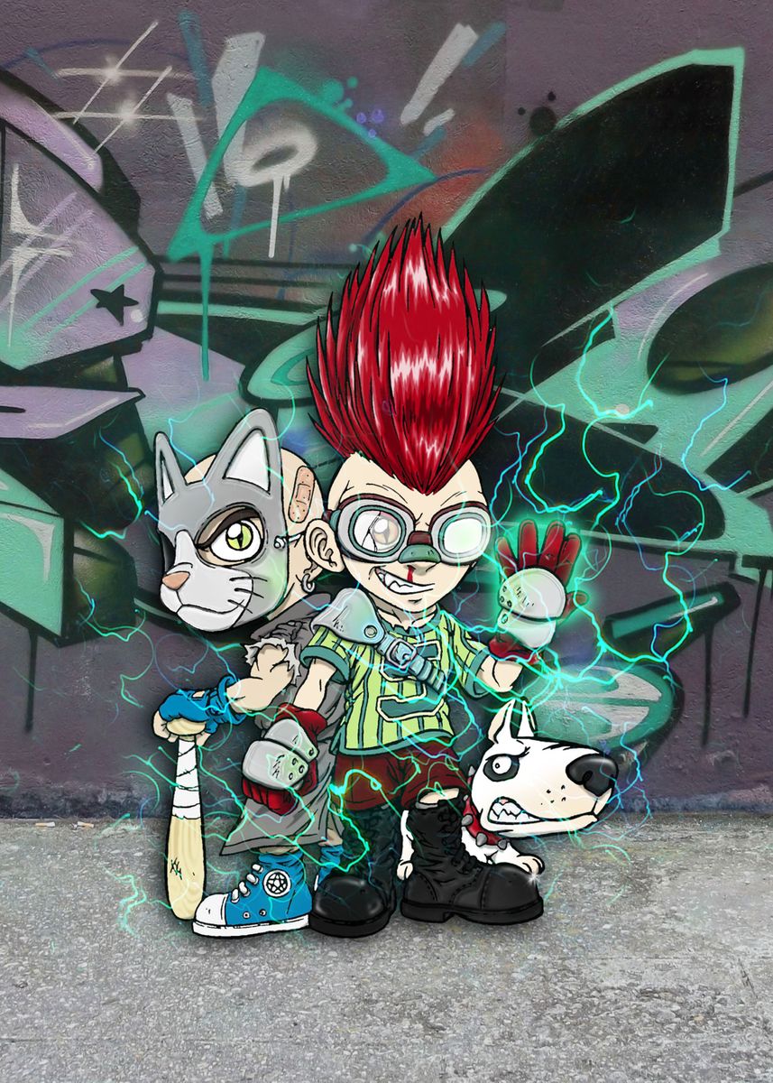 'STREET GANGS' Poster, picture, metal print, paint by Anaideia | Displate