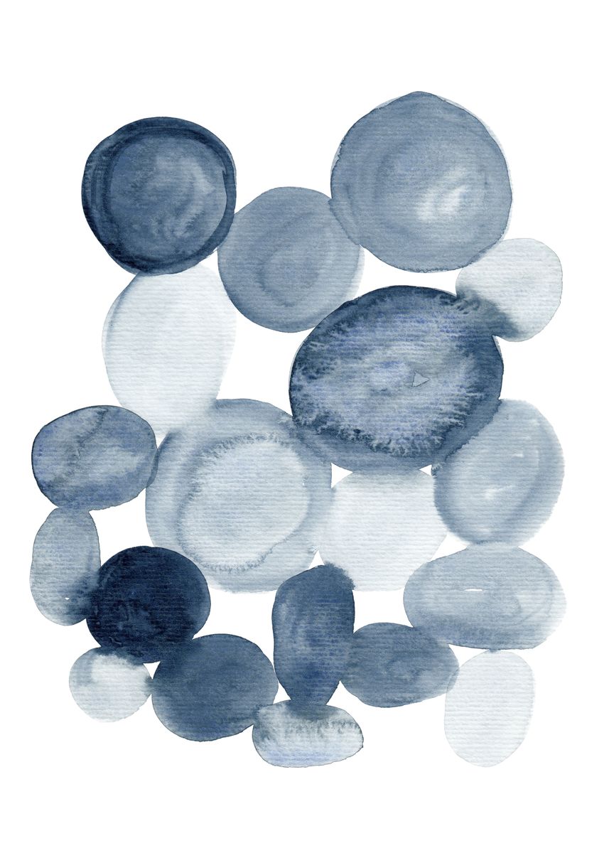 'Pebbles Watercolor ' Poster, picture, metal print, paint by Kris ...