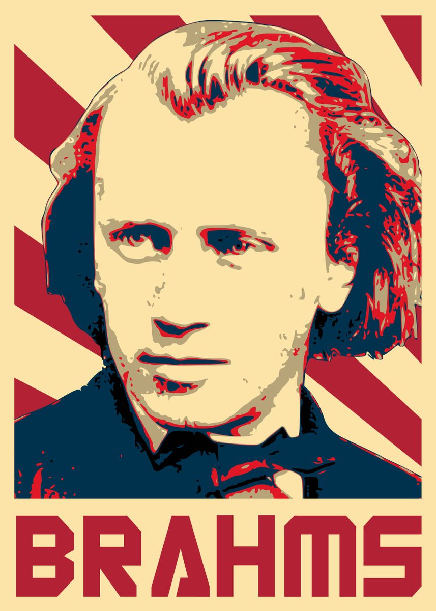 'Johannes Brahms' Poster, picture, metal print, paint by Filip Hellman ...