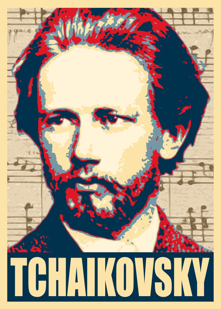 'Pyotr Ilyich Tchaikovsky' Poster, picture, metal print, paint by Filip ...