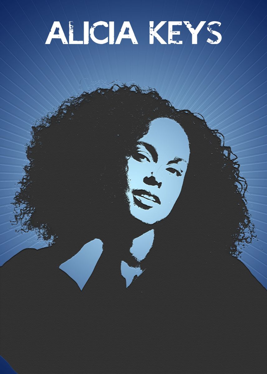 'Alicia Keys' Poster, picture, metal print, paint by Anxhela Sufa ...