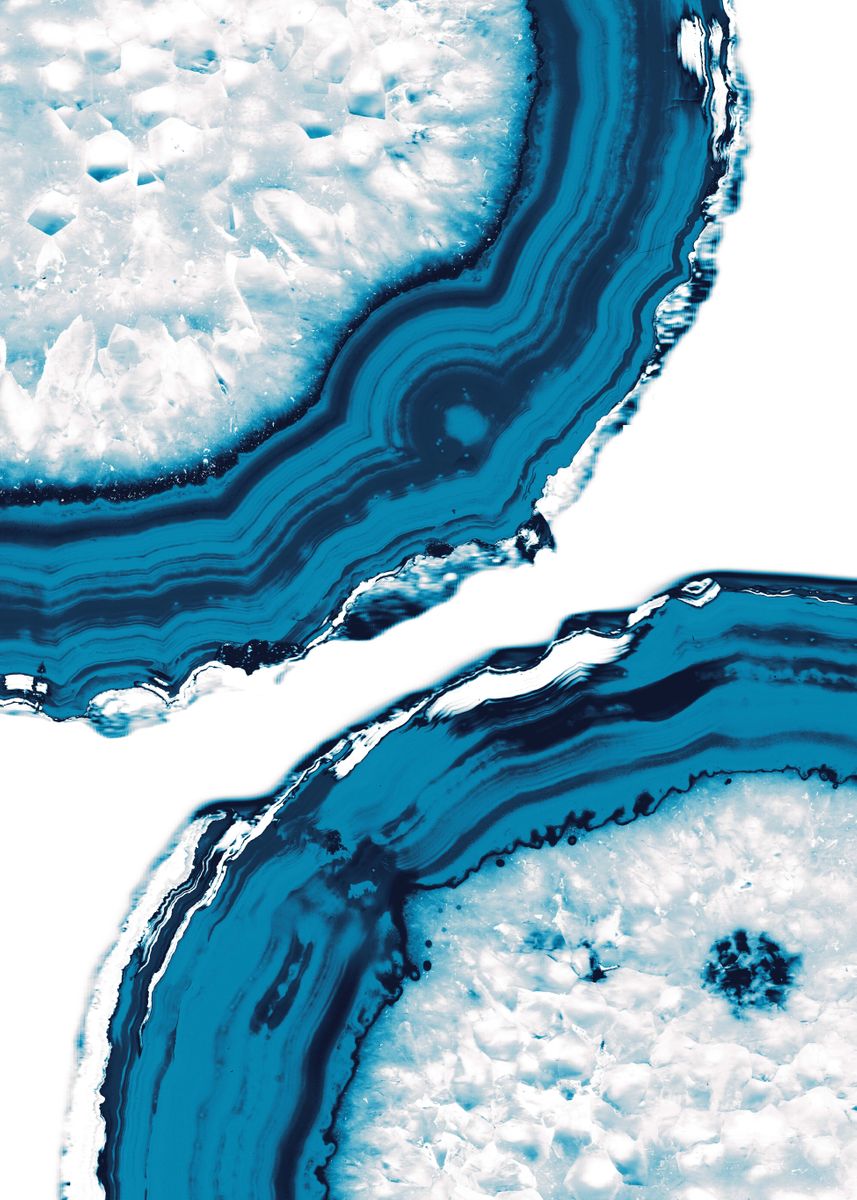 'Blue Agate 2 ' Poster, picture, metal print, paint by Anita's & Bella ...