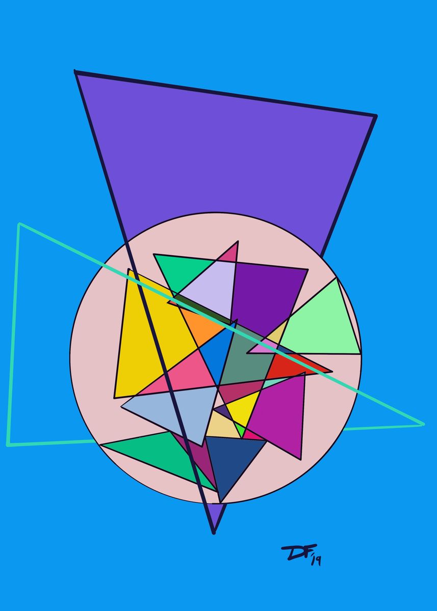 'Triangulation' Poster, picture, metal print, paint by Darren Fielding ...