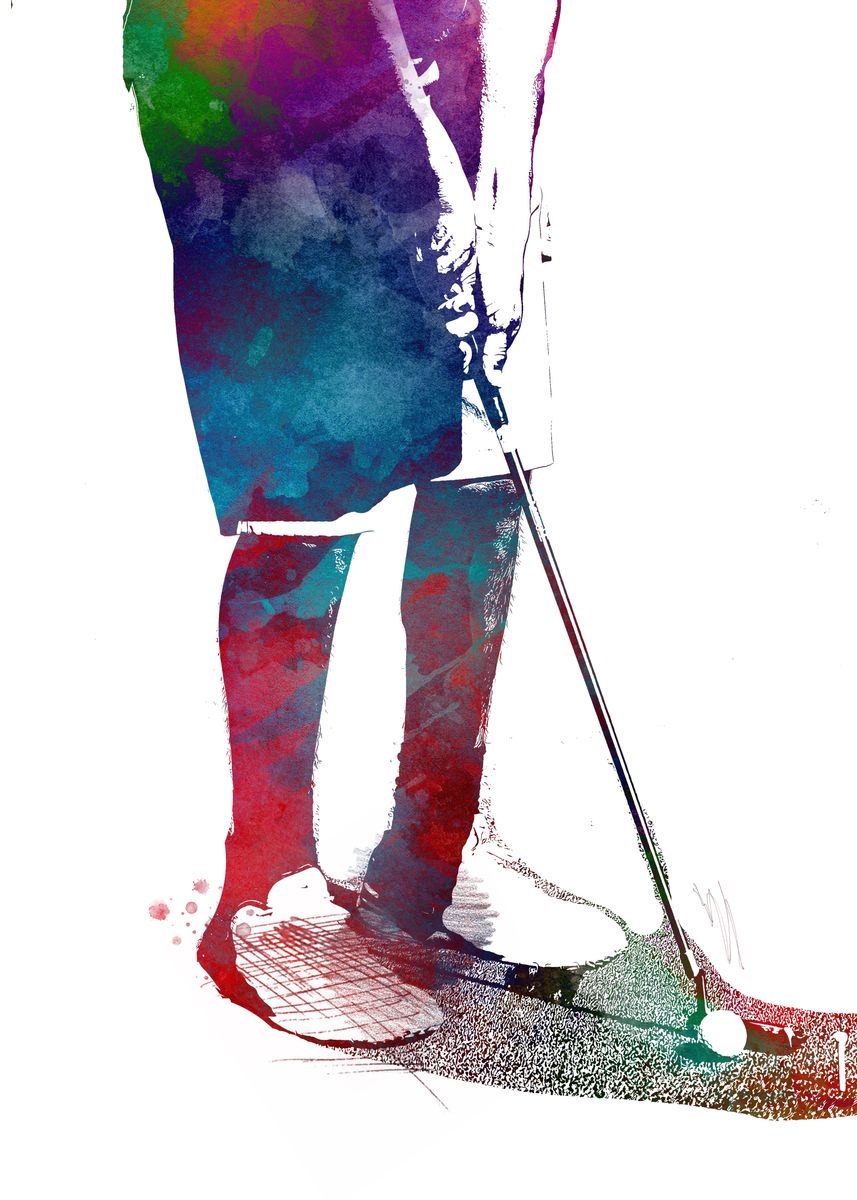 'Golfing sport art' Poster by JBJart Justyna Jaszke | Displate