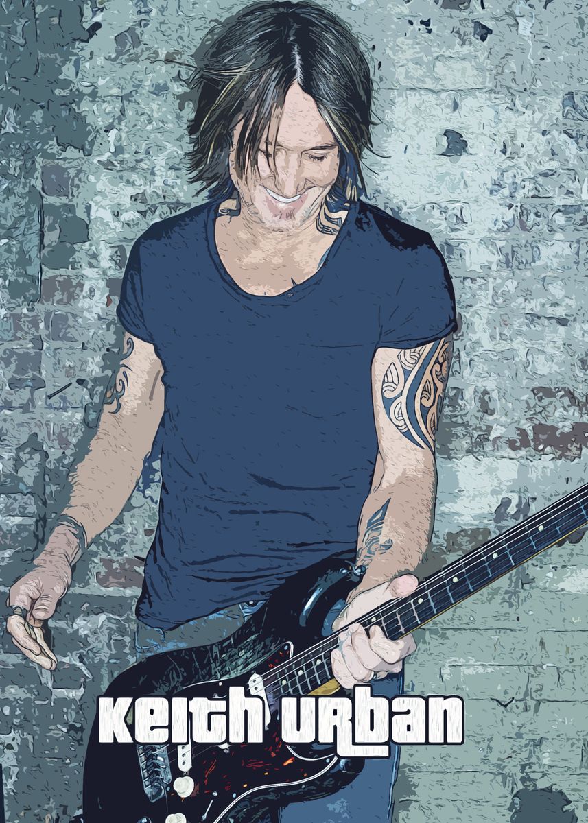 'Keith Urban' Poster, picture, metal print, paint by Dillon Holden ...