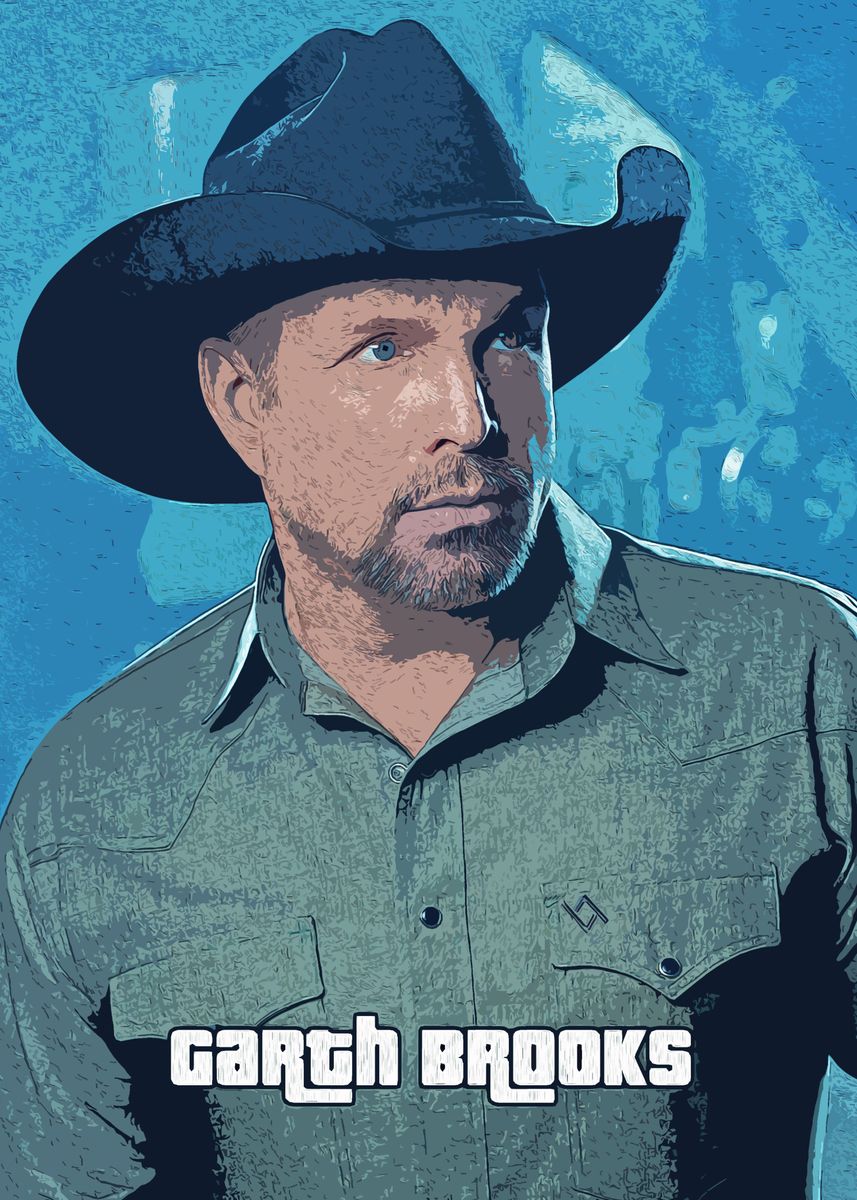 'Garth Brooks' Poster, picture, metal print, paint by Dillon Holden ...