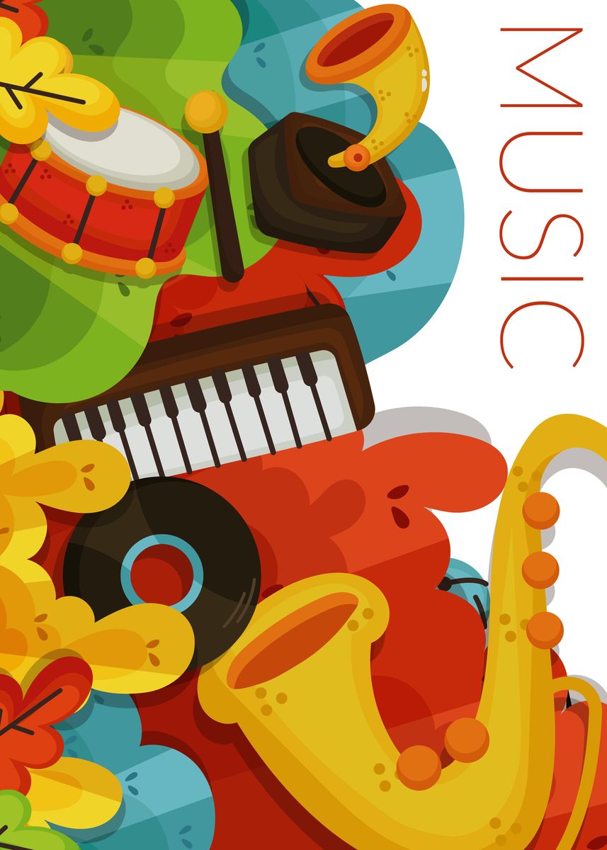 'Colours of Music' Poster, picture, metal print, paint by ArtRepublic ...