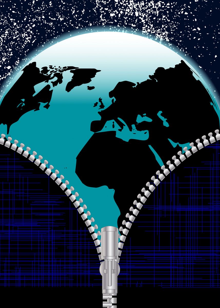 'Earth Zipper' Poster, picture, metal print, paint by HomeStead Digital ...