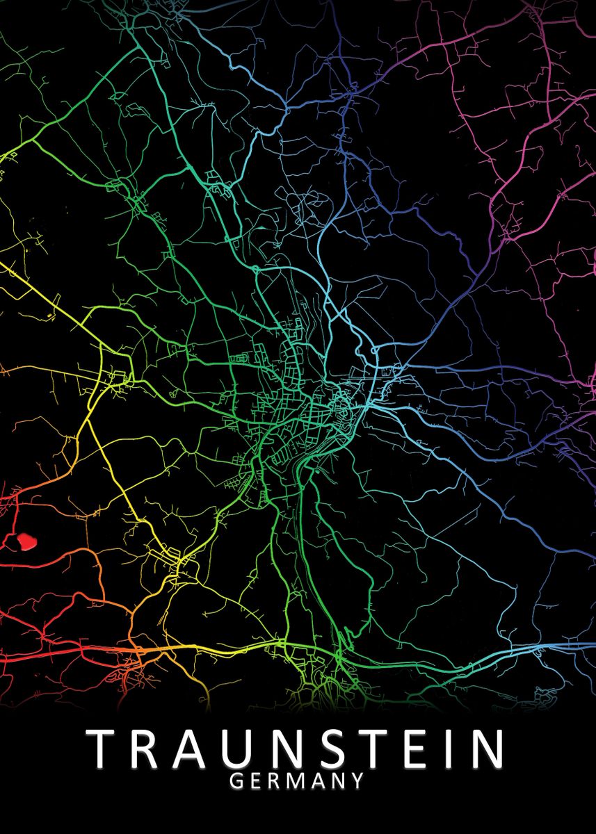 'Traunstein Germany City' Poster by City Map Art Prints | Displate