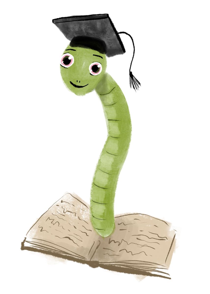 'Green Book Worm' Poster, picture, metal print, paint by Matt Corrigan ...