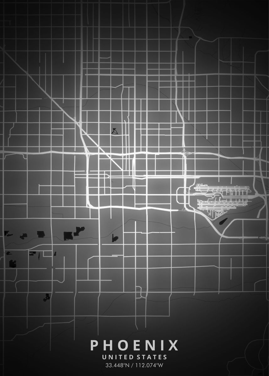 'Phoenix Map Posters' Poster, picture, metal print, paint by Merah ...