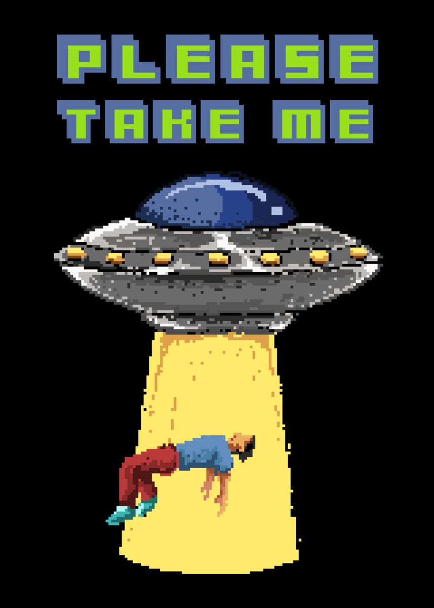 'Alien Abduction' Poster, picture, metal print, paint by Posterlicious ...