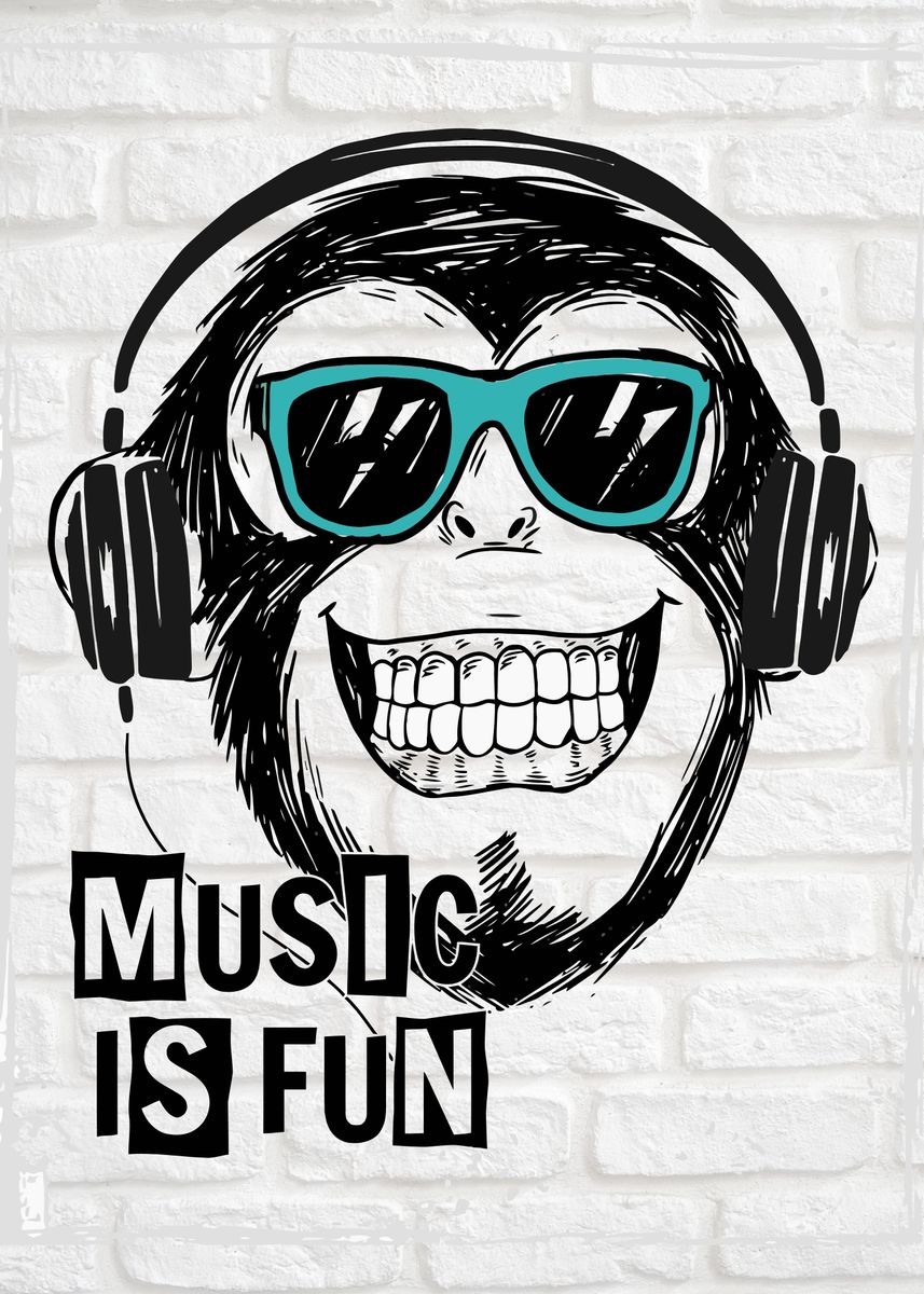 'Music is Fun' Poster, picture, metal print, paint by Jowel Rana | Displate